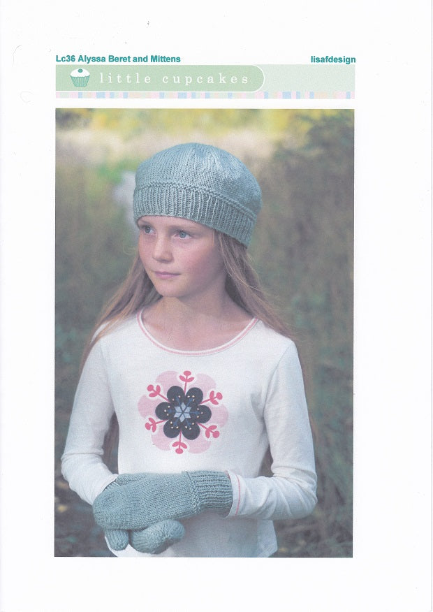 Lisa F Design Knitting Pattern 36 - Alyssa Beret and Mittens for ages ...