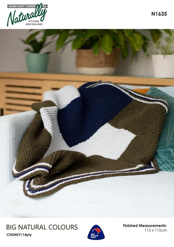 Naturally Knitting Pattern N1635 - Throw with Checkerboard Pattern in ...